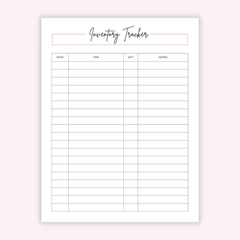 Inventory Tracker Printable, Inventory Organizer, Inventory Management ...