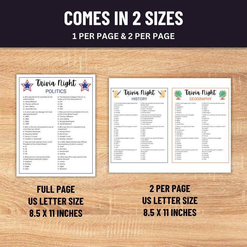 Pub Trivia Bundle: Trivia Night (printable PDF) - Etsy