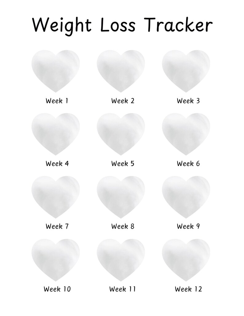 12 Weeks Weight Tracker Printable. Weekly Weight Loss Tracker. Fitness ...