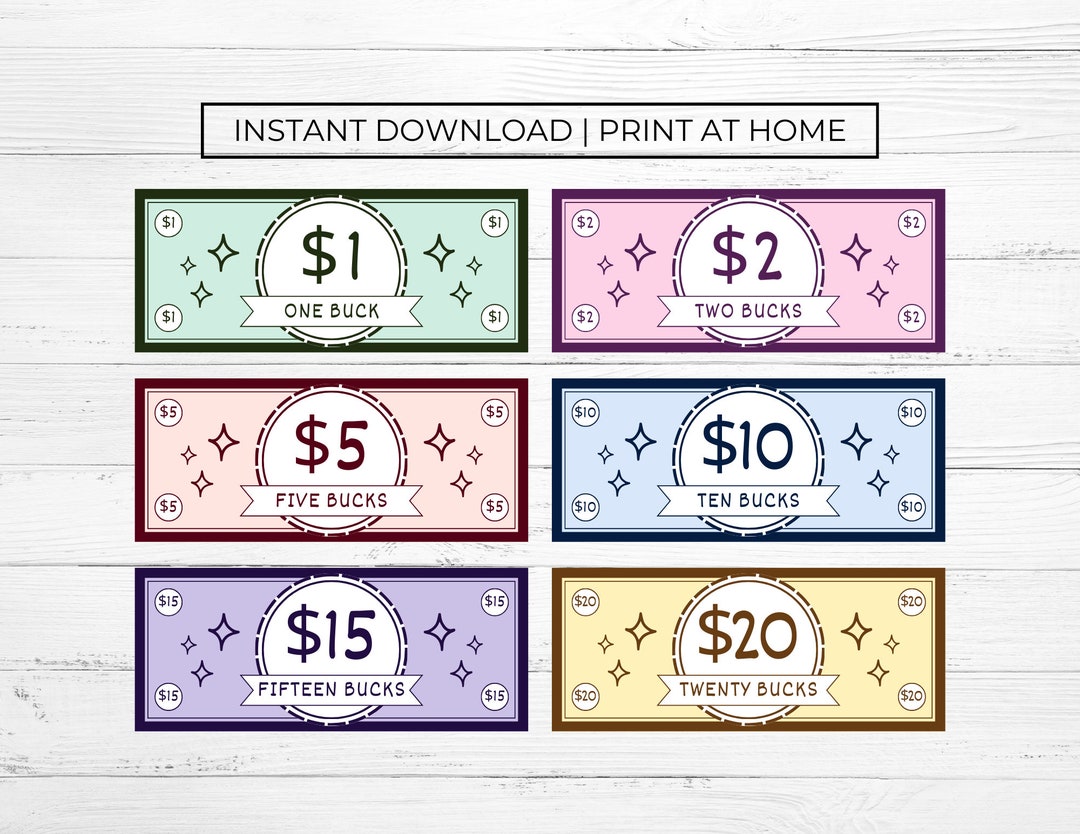 Reward Bucks Printable, Mom Bucks, Good Behavior Bucks, Chore Bucks for ...