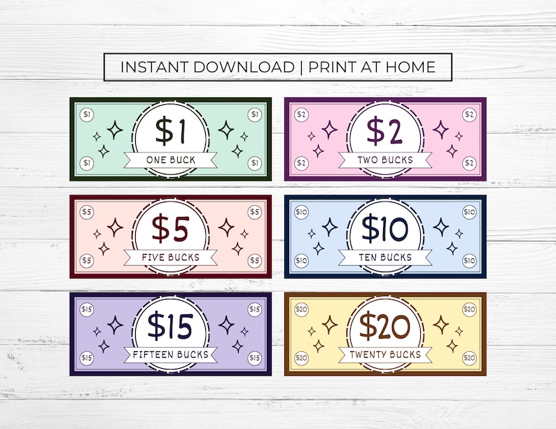 Editable Reward Bucks: Chore & Behavior Incentive (PDF File) - Etsy