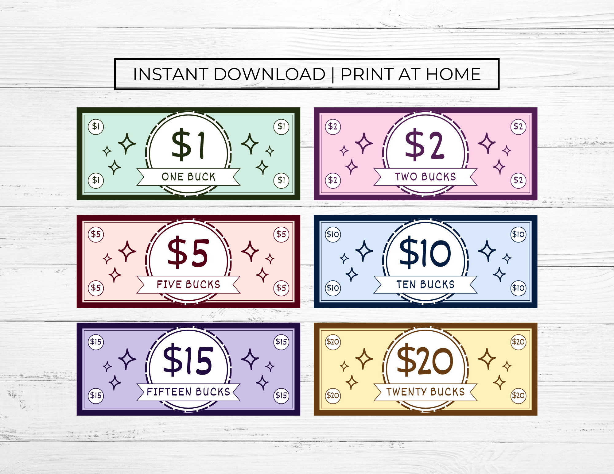 Reward Bucks Printable, Mom Bucks, Good Behavior Bucks, Chore Bucks for ...