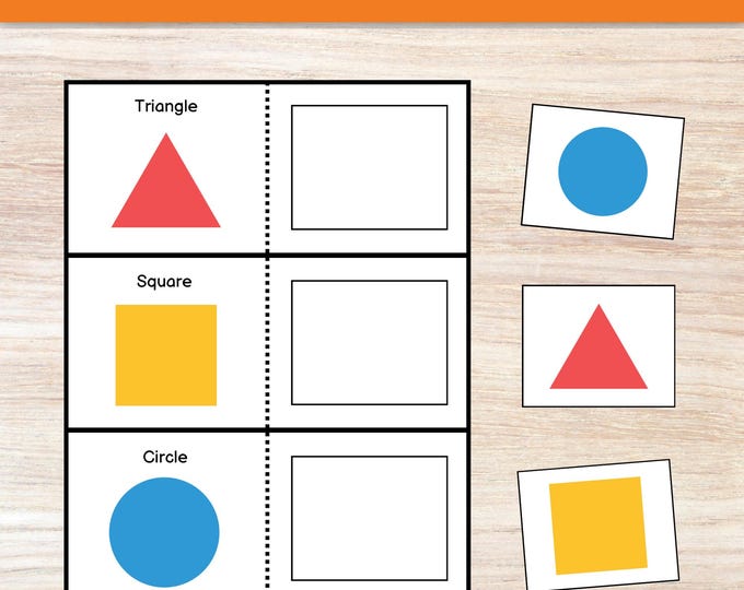 Shape Matching Game Printable, Toddler Matching Activity, Preschool ...
