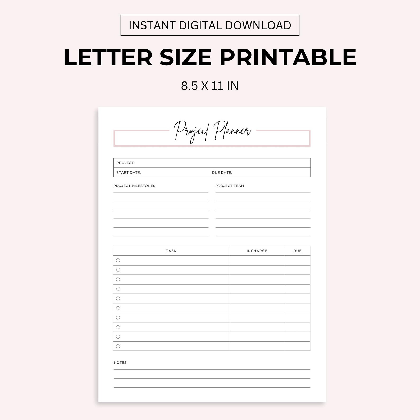 Project Planner Printable, Productivity Planner, Task Tracker, College ...