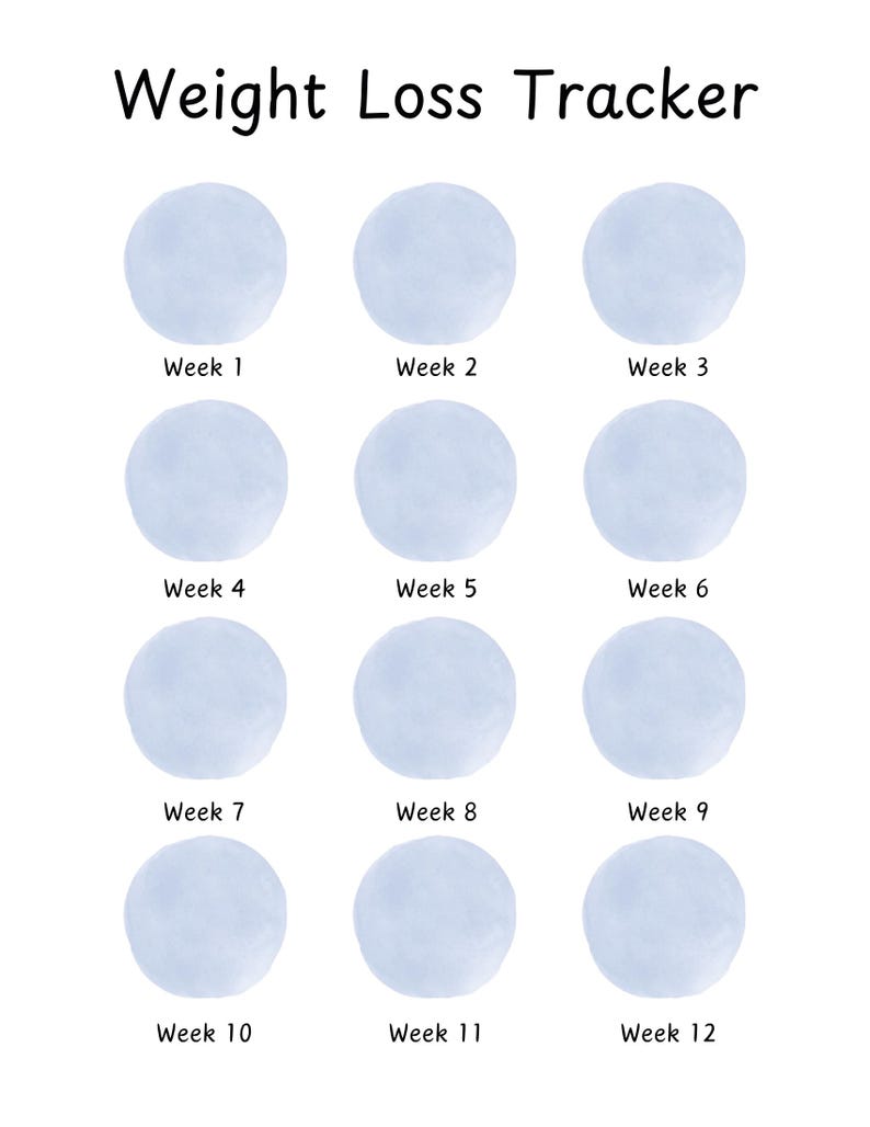 12-week Weight Loss Tracker Printable (letter/a4/a5 PDF) - Etsy