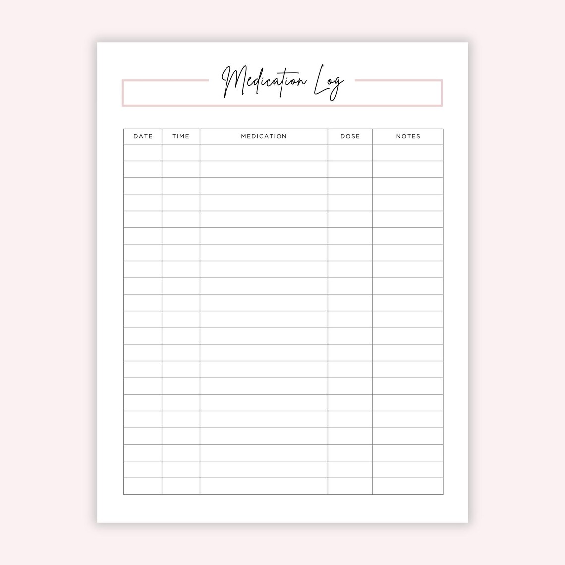 Medication Log Printable, Medication Tracker, Medication Intake ...