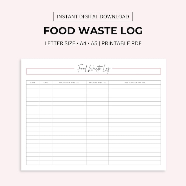 Printable Waste Sheets - Etsy