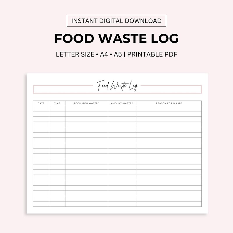 Printable Waste Sheets - Etsy UK