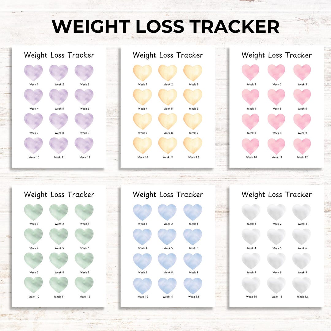 12 Weeks Weight Tracker Printable. Weekly Weight Loss Tracker. Fitness ...
