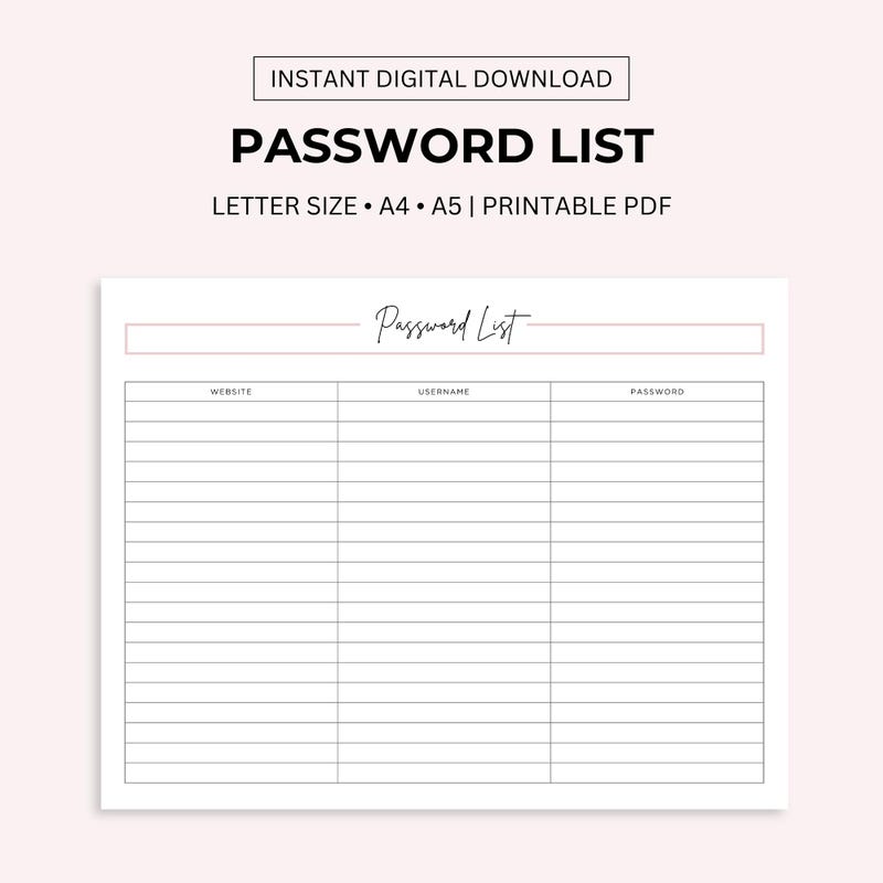 Password Journal - Etsy