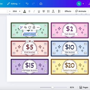 Editable Reward Bucks: Chore & Behavior Incentive (PDF File) - Etsy