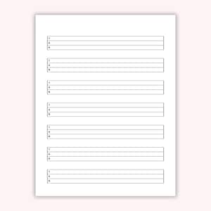 Printable Blank Bass Tabs Paper: A4, A5, Letter Size (PDF) - Etsy