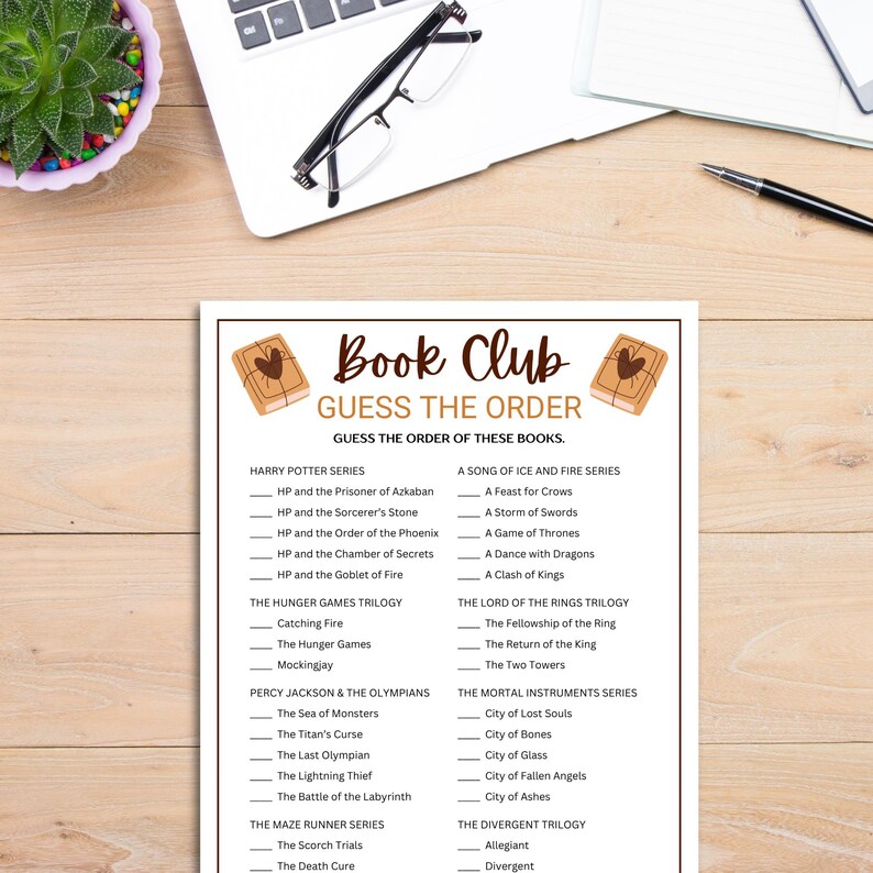 Book Club Games Bundle: Party Activities (printable PDF) - Etsy