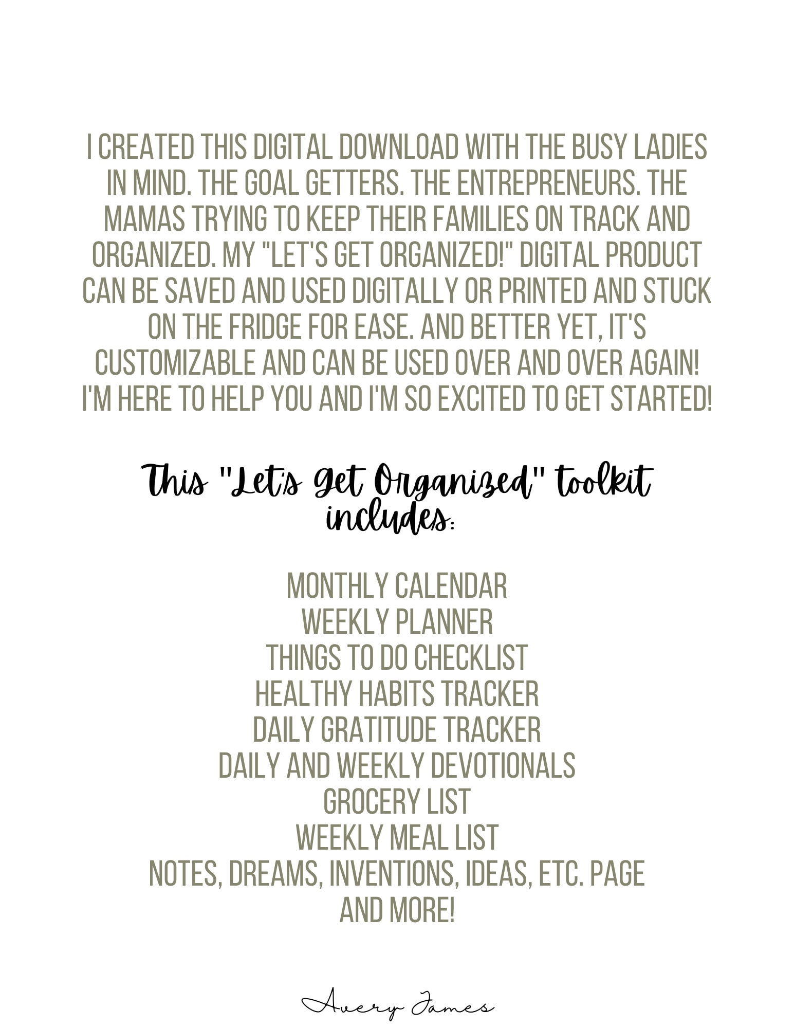 Lets Get Organized: Full Guide and Printable Templates - Etsy