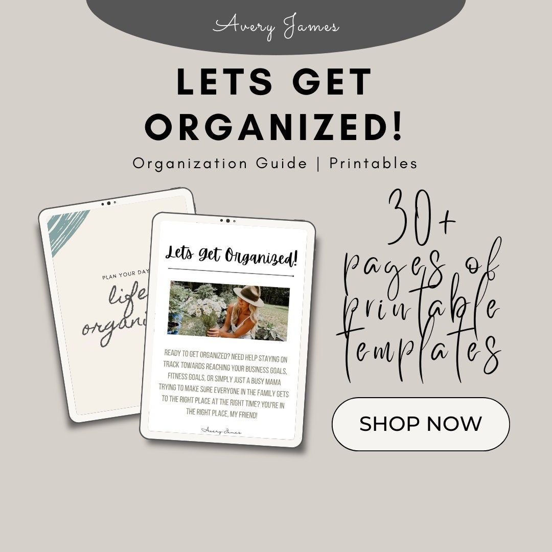 Lets Get Organized: Full Guide and Printable Templates - Etsy