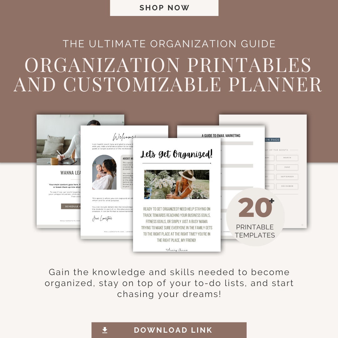 Lets Get Organized: Full Guide and Printable Templates - Etsy