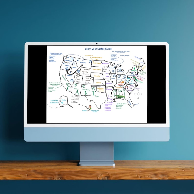 United States Memory Guide Printable | Fun State Facts & Mnemonics ...