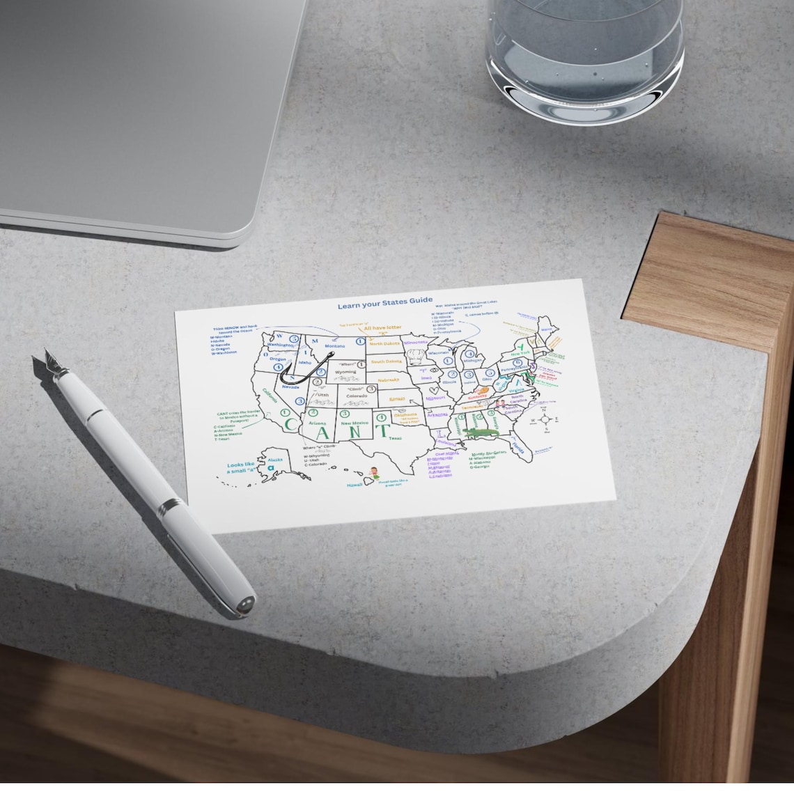 United States Memory Guide Printable | Fun State Facts & Mnemonics ...