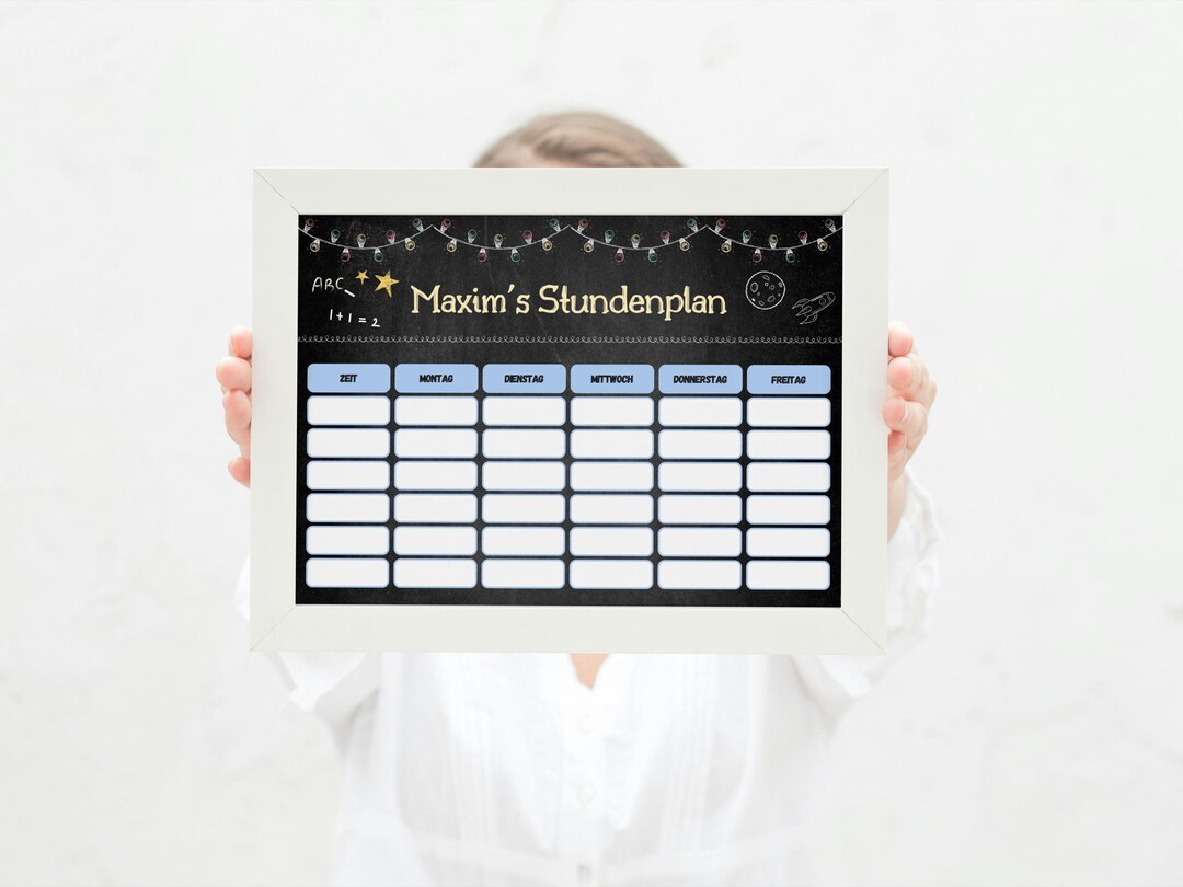 Personalized Timetable to Print, Timetable A4, Digital PDF - Etsy