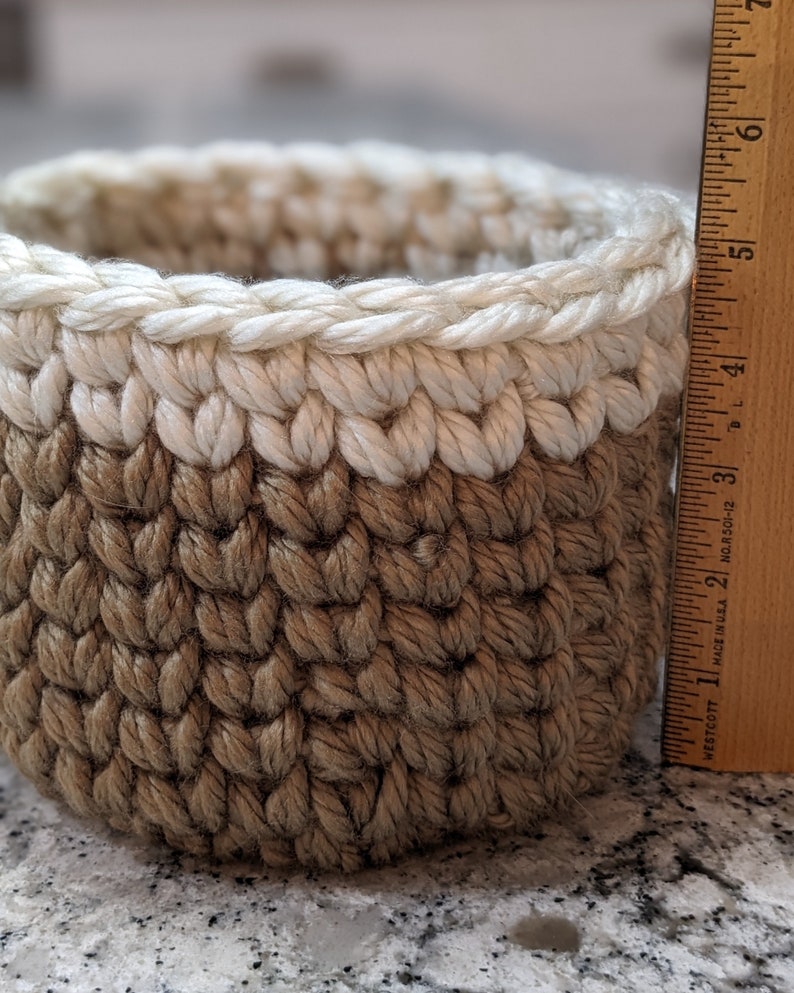 Chunky Crochet Basket, Neutral Colors, Yarn, Container, Organizer ...