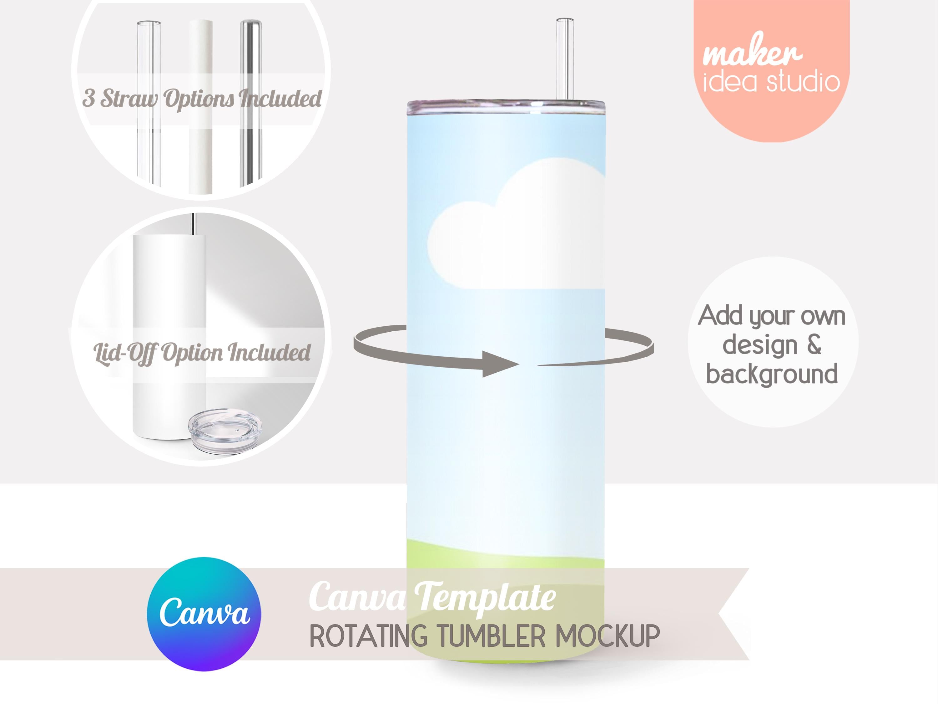 Rotating Tumbler Mockup Canva Template Drag and Drop Animated Tumbler ...