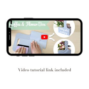 Coffee and Flower Box Template, Flower Gift Box Plant Favor Box Coffee ...