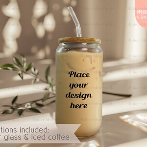 16oz Beer Can Glass Mockup Canva Template Smart Object Photoshop Mock ...