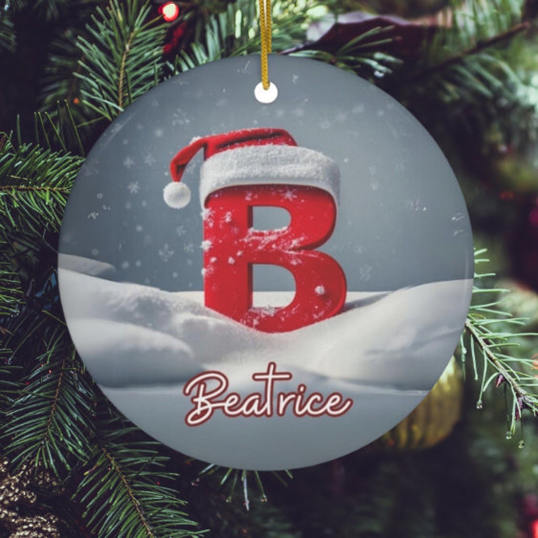 Personalized Letter B Name Ornament Custom Initial Ornament Monogram ...