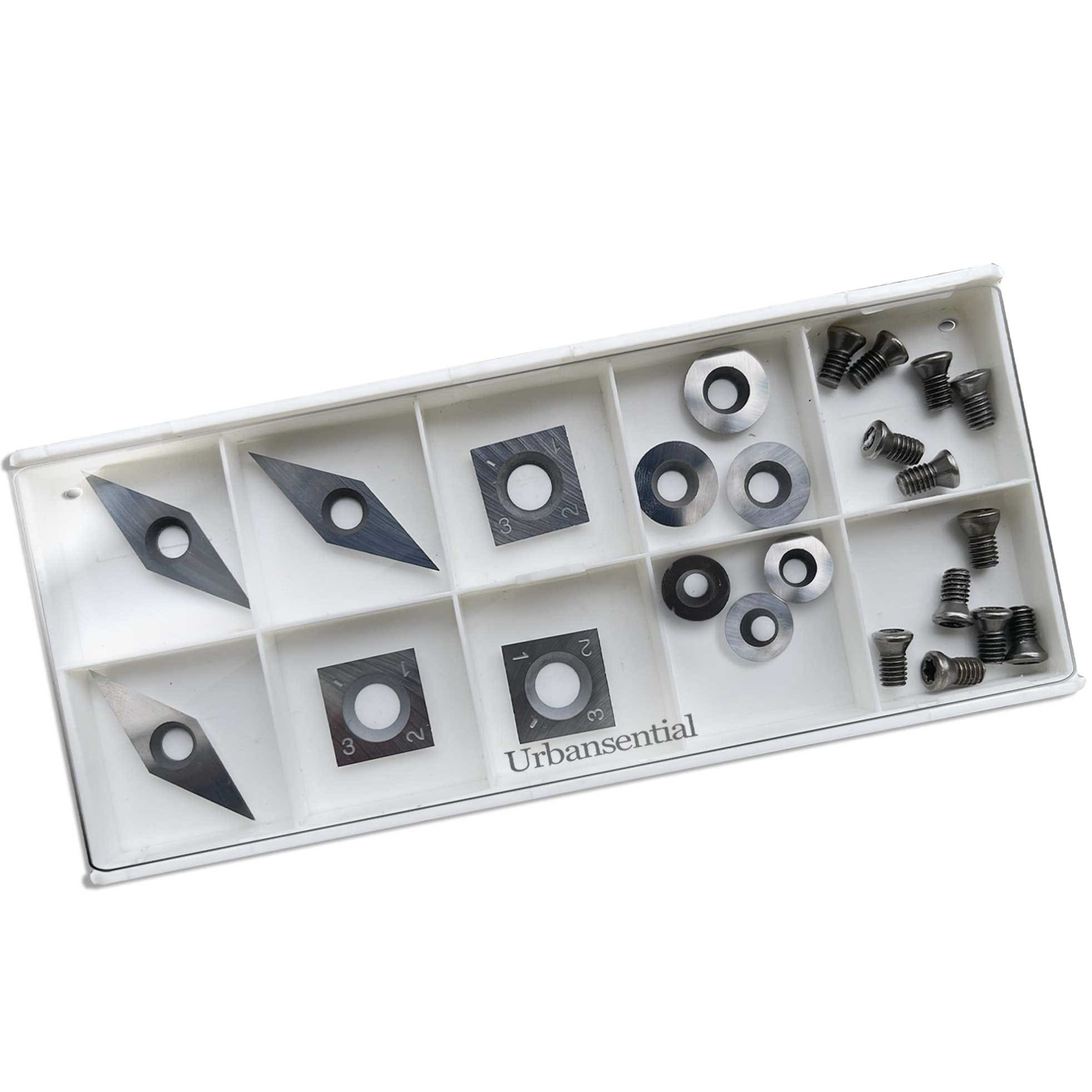 12 Pieces Carbide Cutter Inserts Set for Wood Lathe Turning Tools (14mm ...