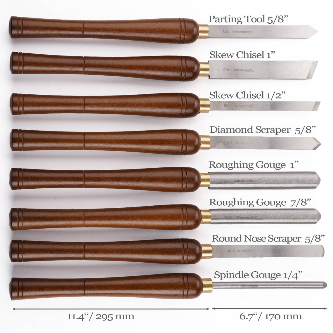 Wood Working 8 Pieces HSS Wood Turning Tools Lathe Chisel Set With Wooden Box Beech Wood High ...