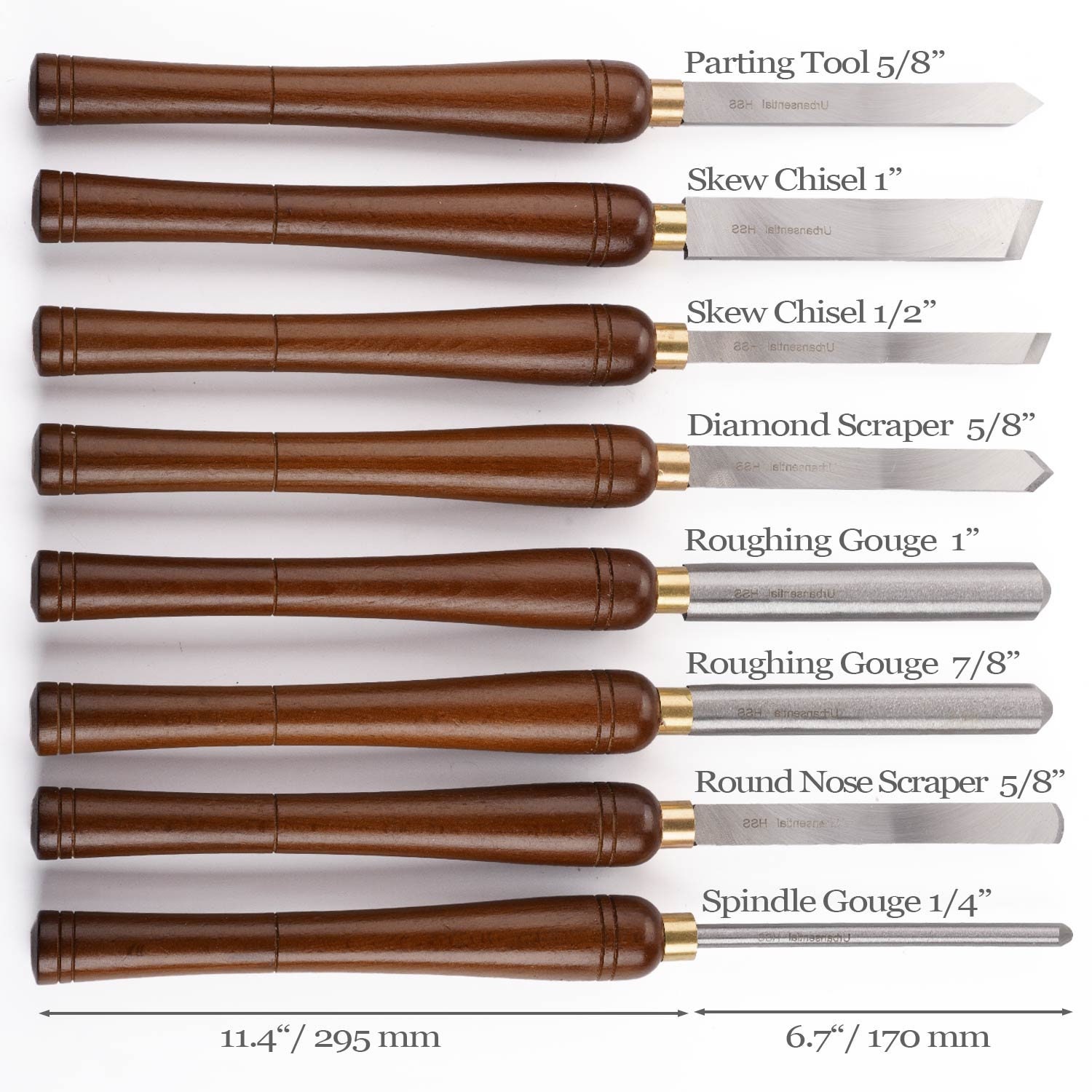 Wood Working 8 Pieces HSS Wood Turning Tools Lathe Chisel Set With ...