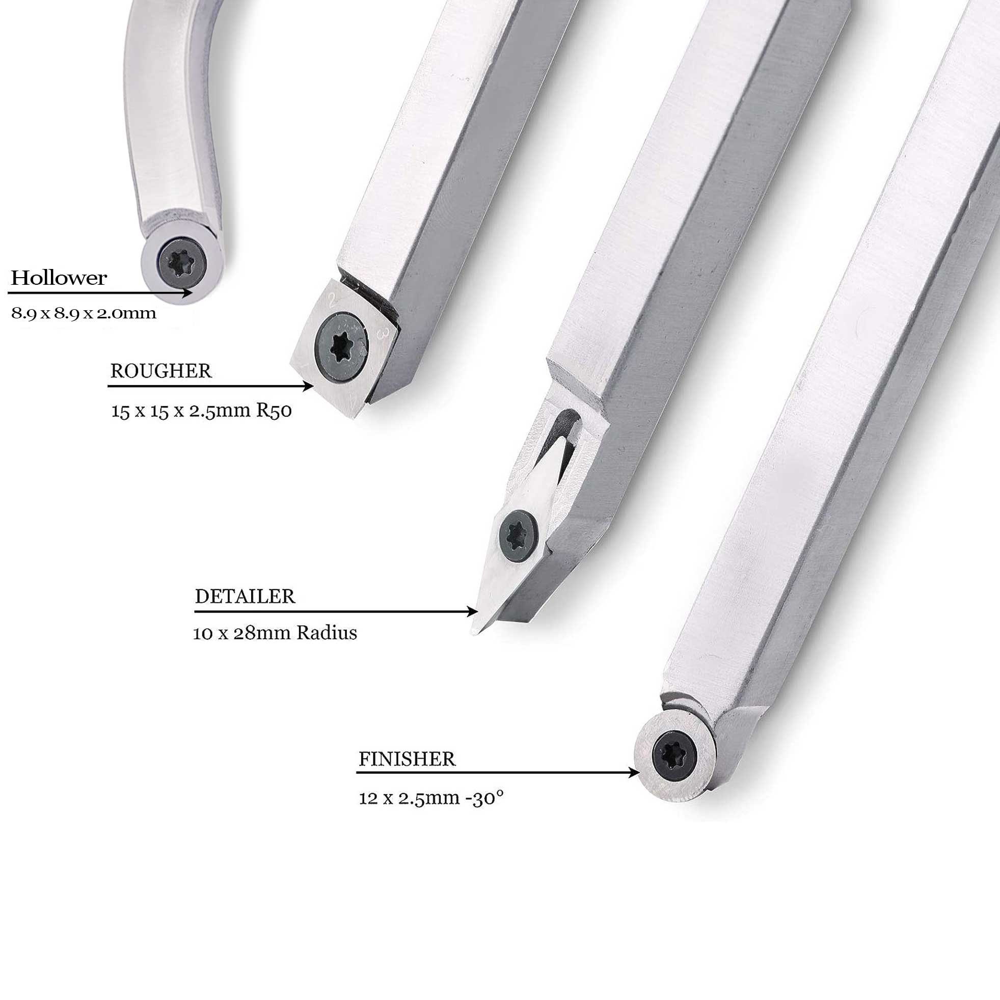 12 Pieces Carbide Cutter Inserts Set for Wood Lathe Turning Tools (14mm ...