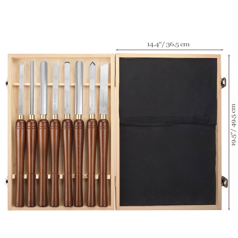 Wood Working 8 Pieces HSS Wood Turning Tools Lathe Chisel Set With ...