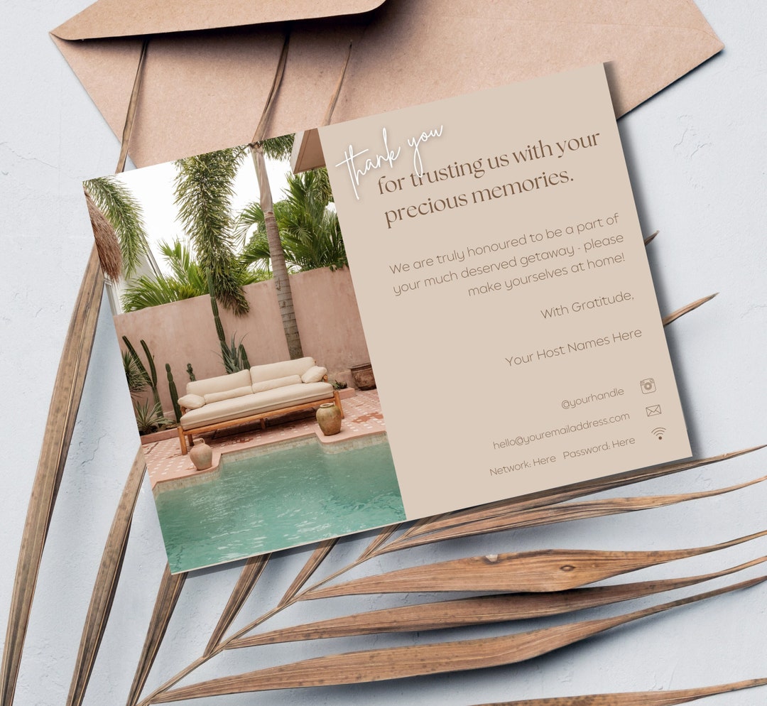 Airbnb Welcome Card Digital Template English and French - Etsy