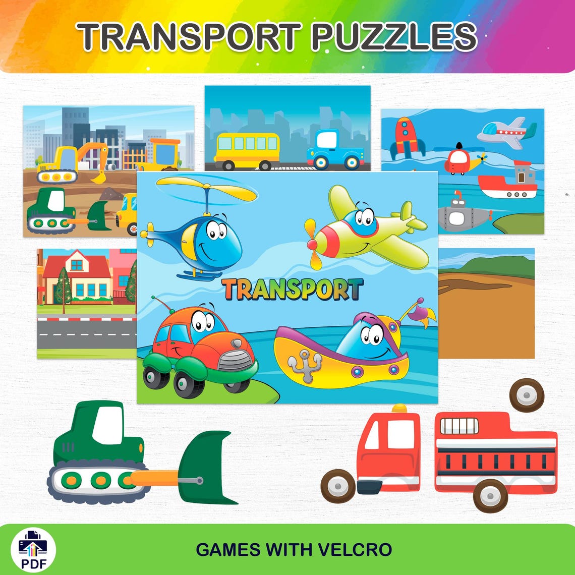 Big Transport Busy Book – Educational Printable for Kids | Vehicle ...
