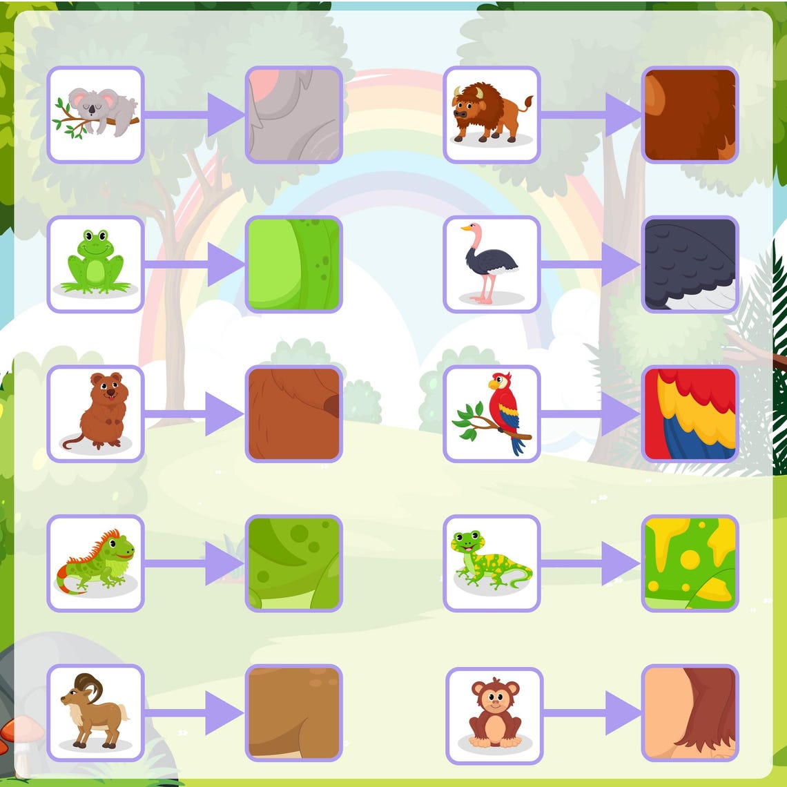 Animal Color Match Game: Printable Puzzle for Preschoolers (PDF) - Etsy