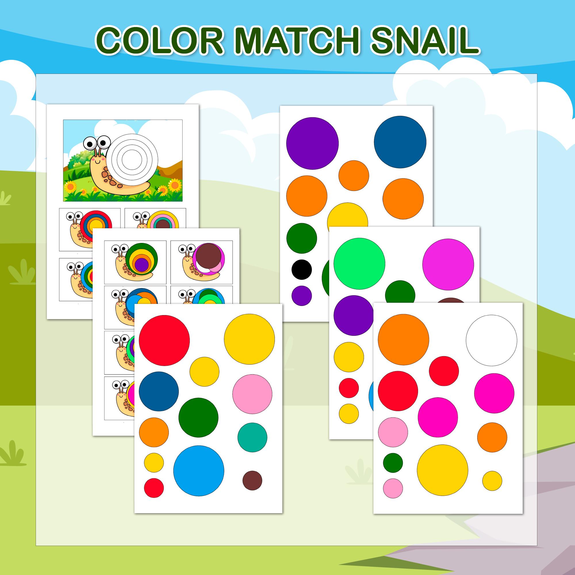 Snail Color Match Game: Learn Colors With Fun! - Etsy