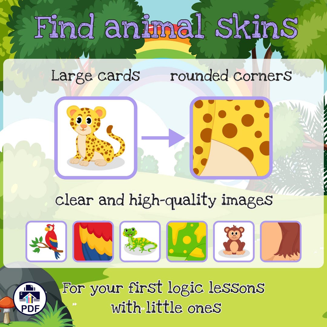 Animal Color Match Game Printable PDF Puzzle for Kids Learn Animal ...