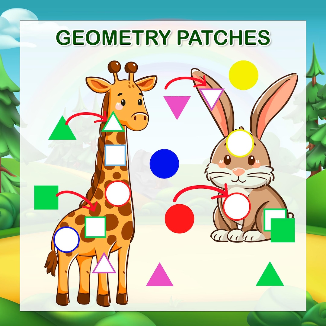 Animal Shape Matching Game | Patch the Animals | Printable PDF - Etsy
