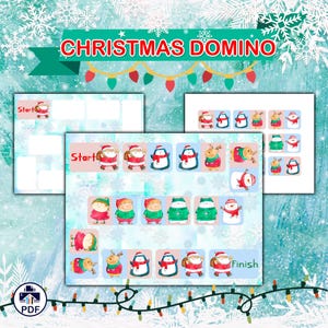 Christmas Domino Game Printable Holiday Dominoes for Kids PDF Download ...
