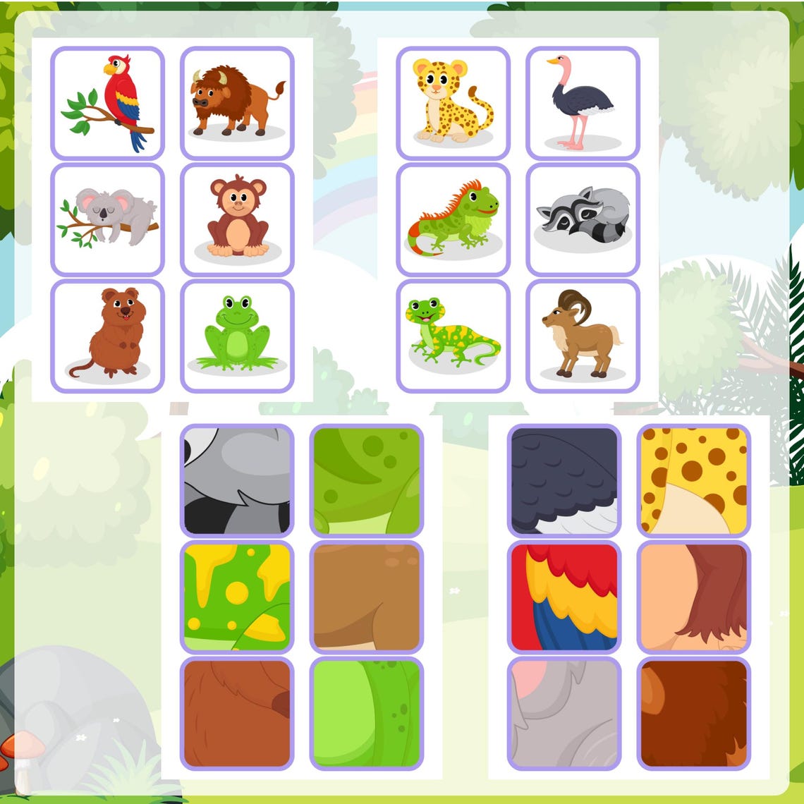 Animal Color Match Game: Printable Puzzle for Preschoolers (PDF) - Etsy