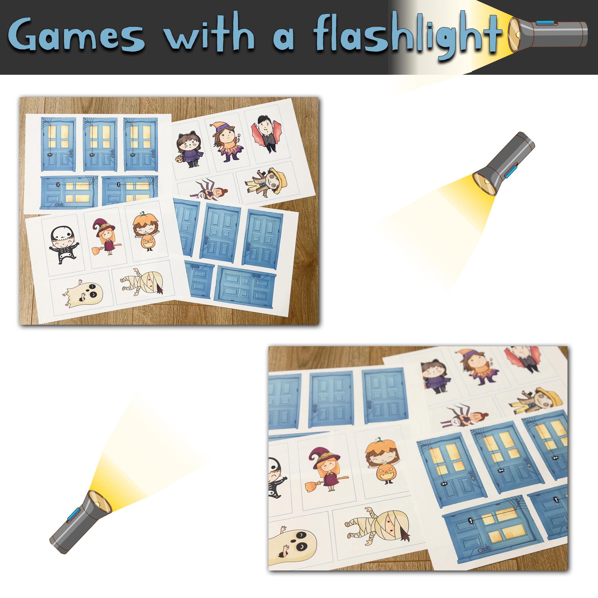 Halloween Flashlight Game | Printable PDF Peek-a-boo Doors | Fun ...