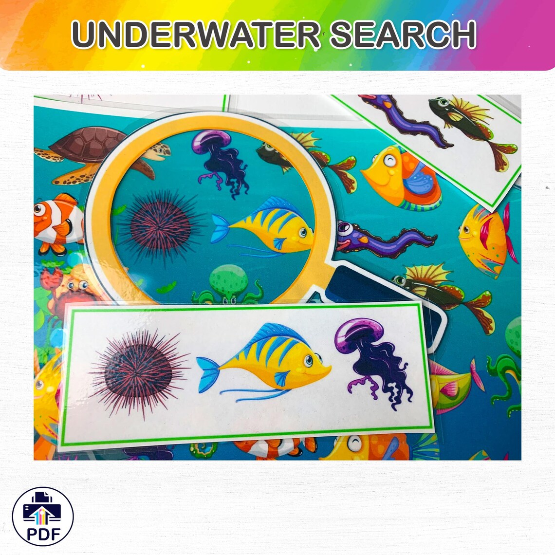 Underwater Search & Find: Fish Matching Game With Printable Magnifying ...