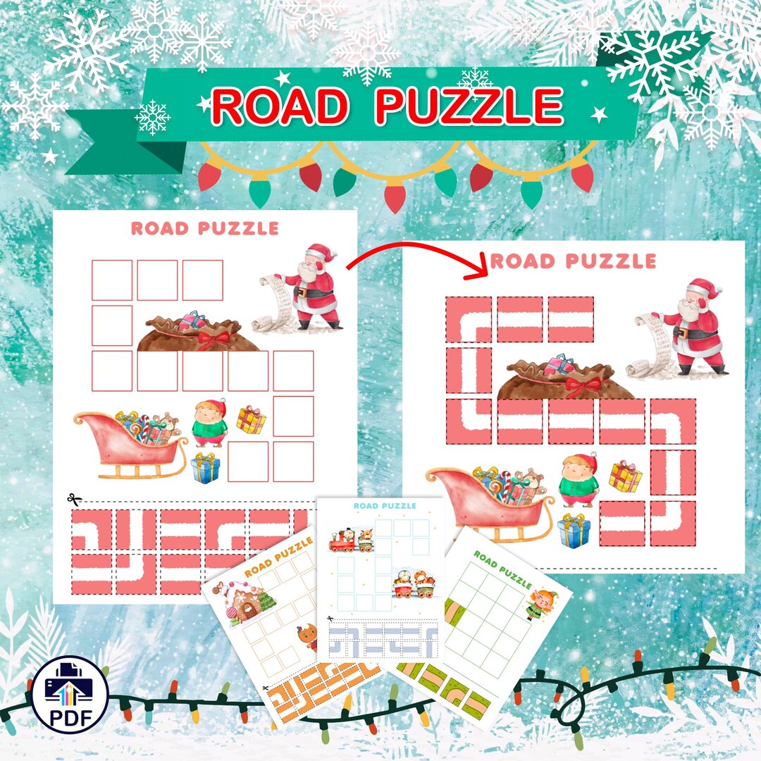 Road Puzzle Game Fun Printable Logic Game Printable Holiday for Kids ...