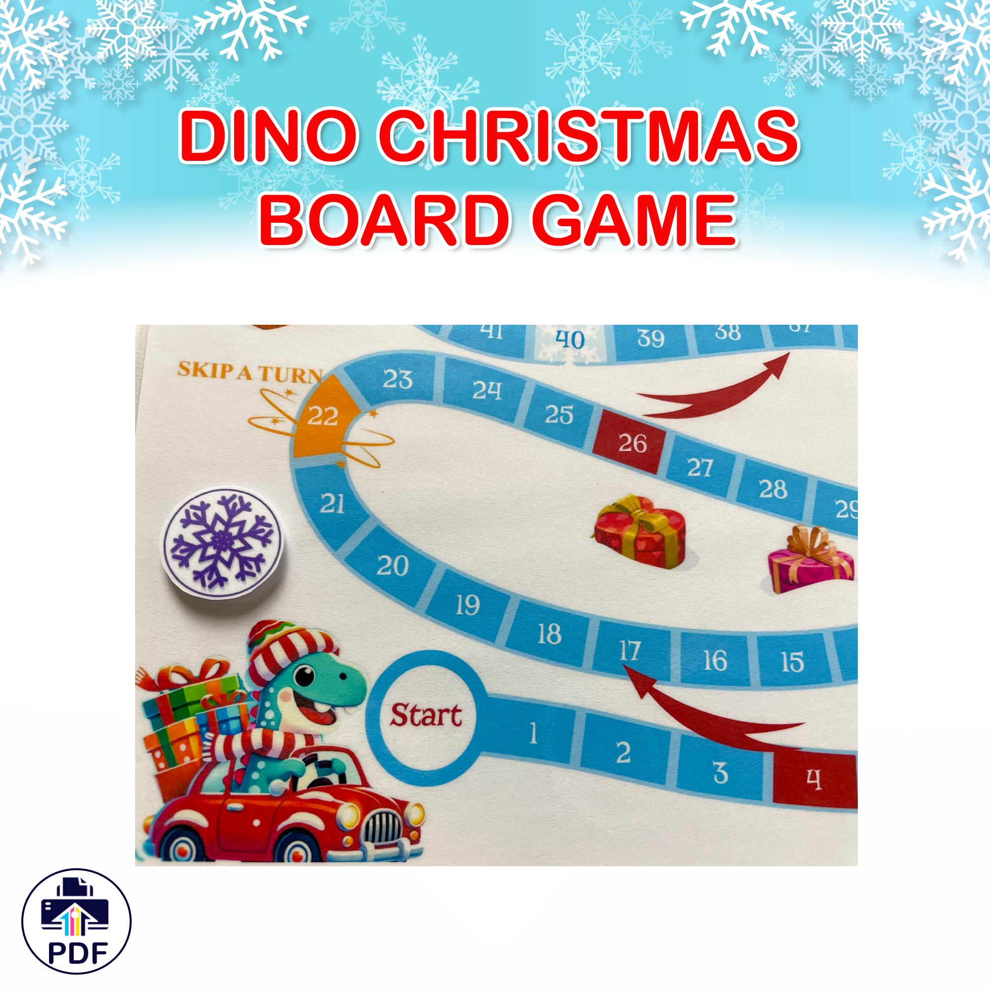 Dino Christmas Board Game | PDF Printable Christmas Game for Kids ...