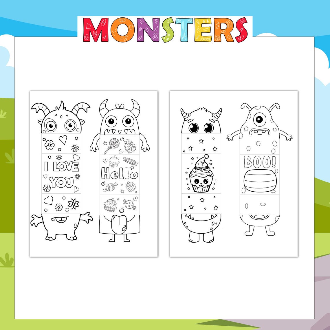 Monster Coloring Puzzle | Assemble Color Monsters | Monster Activity ...