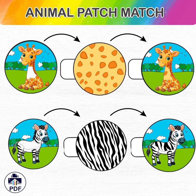 Animal Color Match Game - Printable PDF Puzzle for Kids | Learn Animal ...