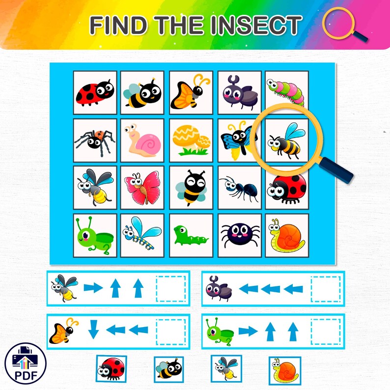 Large Insect-themed Activity Set for Kids | Games With Flashlight ...