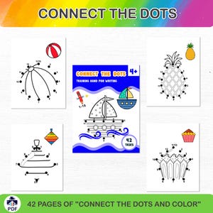 Connect the Dots Activity Book for Kids 42 Fun Pages to Complete and ...