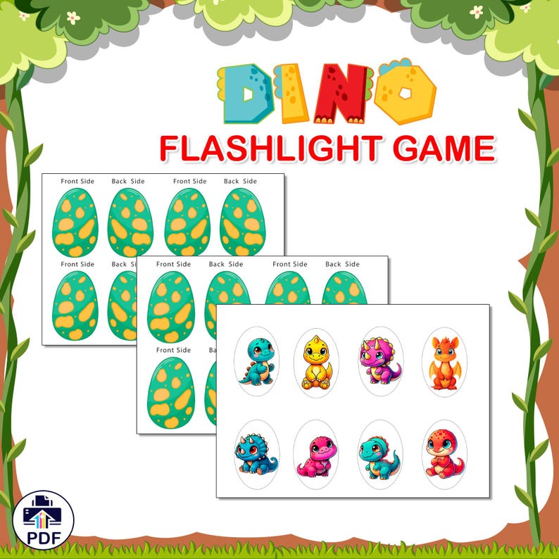 Dino Flashlight Game: Interactive Dinosaur Egg Activity (printable PDF ...